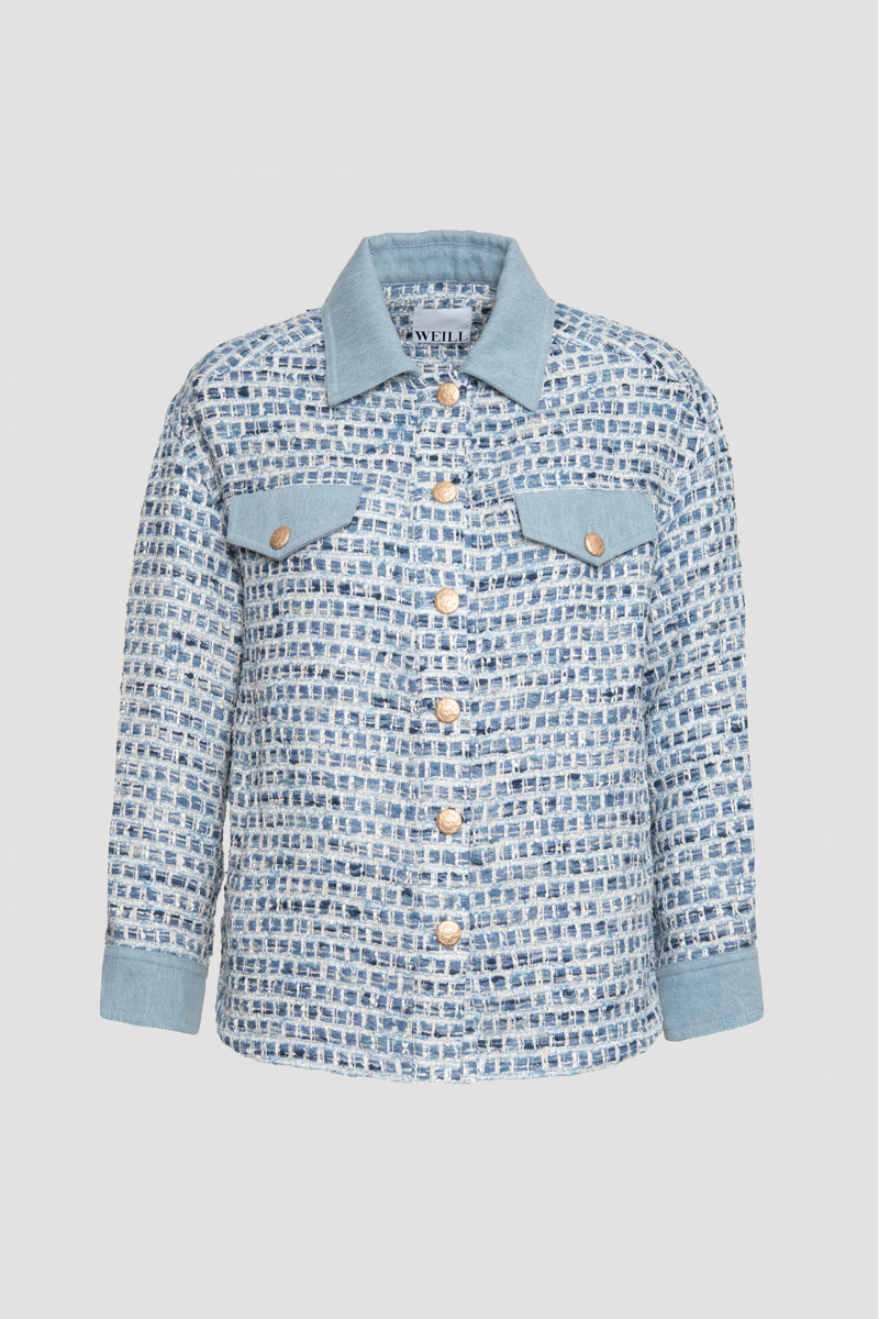 Textured Tweed Jacket with Button Details – Maison Gassmann