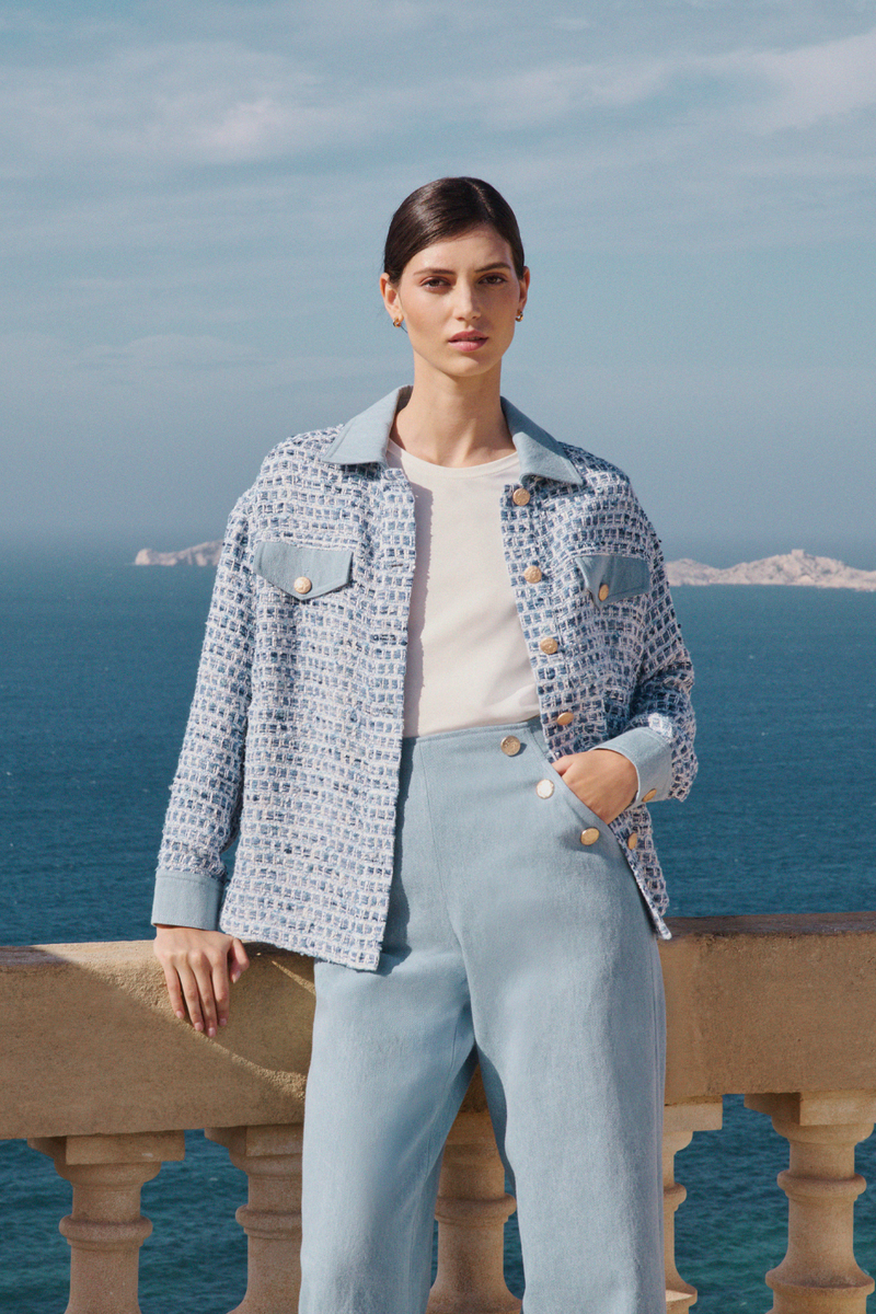 Textured Tweed Jacket with Button Details – Maison Gassmann